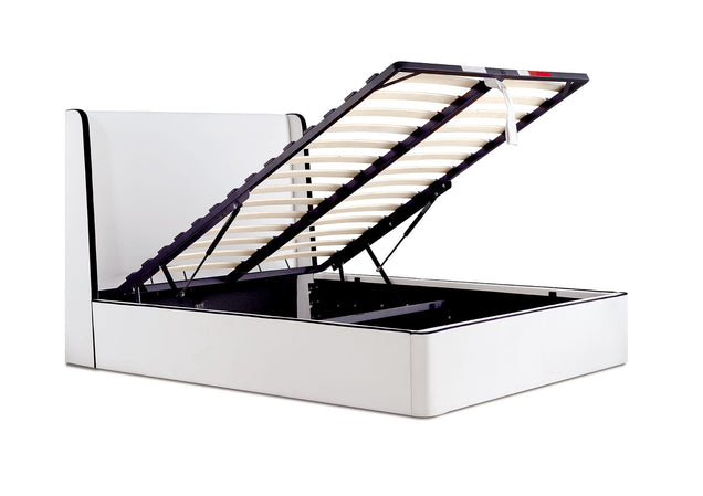 Alicia White Winged Upholstered Ottoman Bed Frame – Time4Sleep