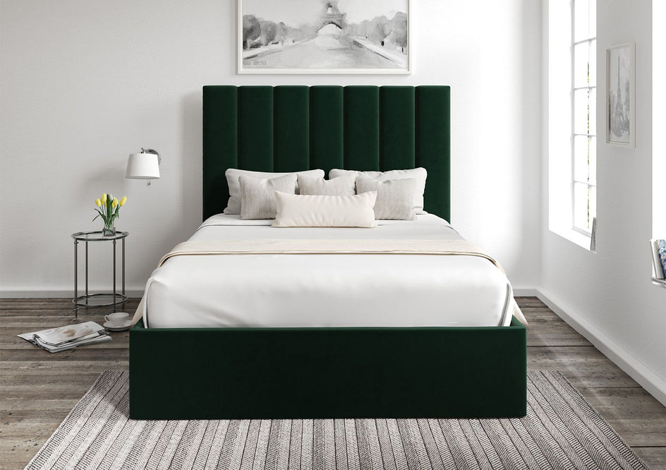 Amalfi Hugo Bottle Green Upholstered Ottoman Bed Frame Only – Time4Sleep