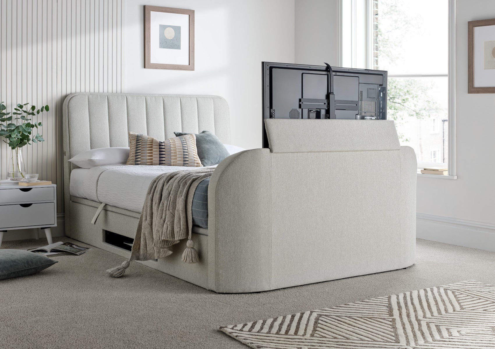 Aspen Upholstered Ottoman TV Bed Shell Bed Frame Only – Time4Sleep