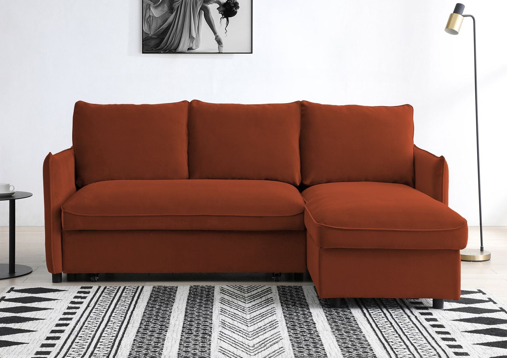 Coniston Burnt Orange Corner Sofa Bed – Time4Sleep