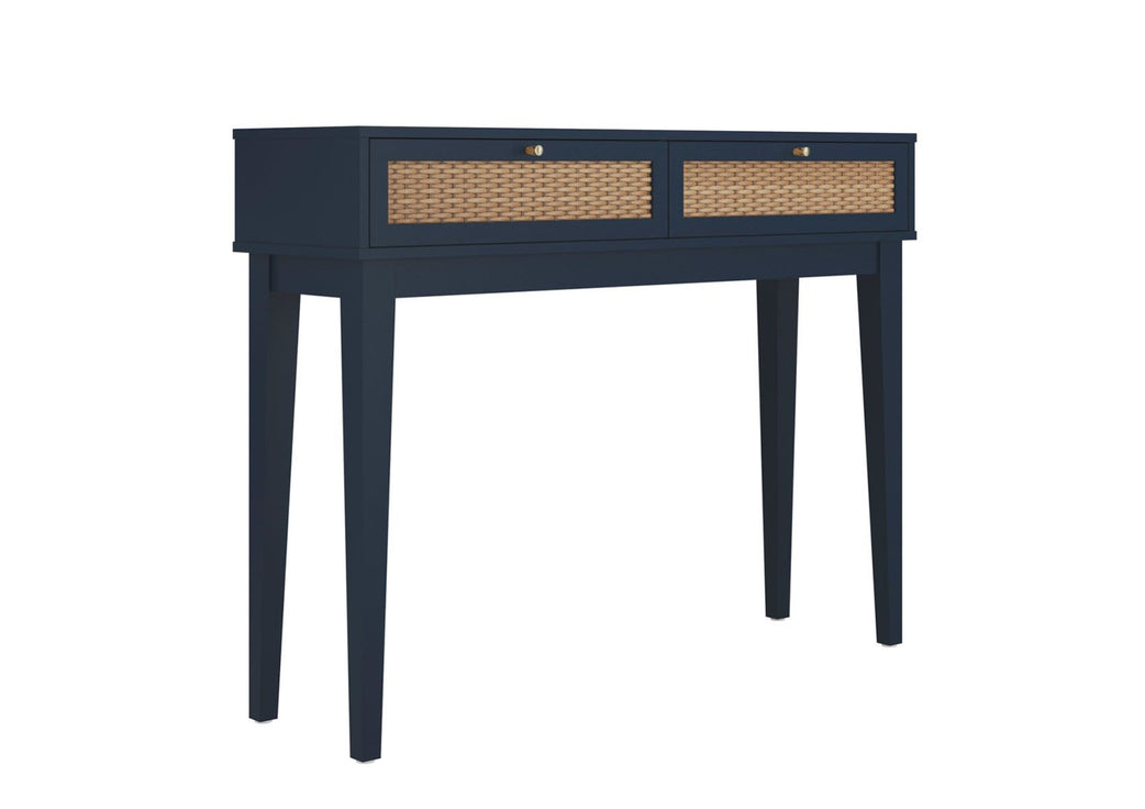 Newquay Blue Rattan 2 Drawer Dressing Table – Time4Sleep