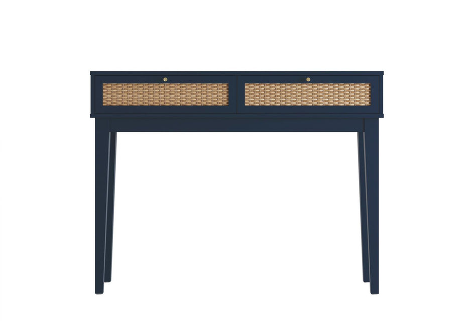 Newquay Blue Rattan 2 Drawer Dressing Table – Time4Sleep
