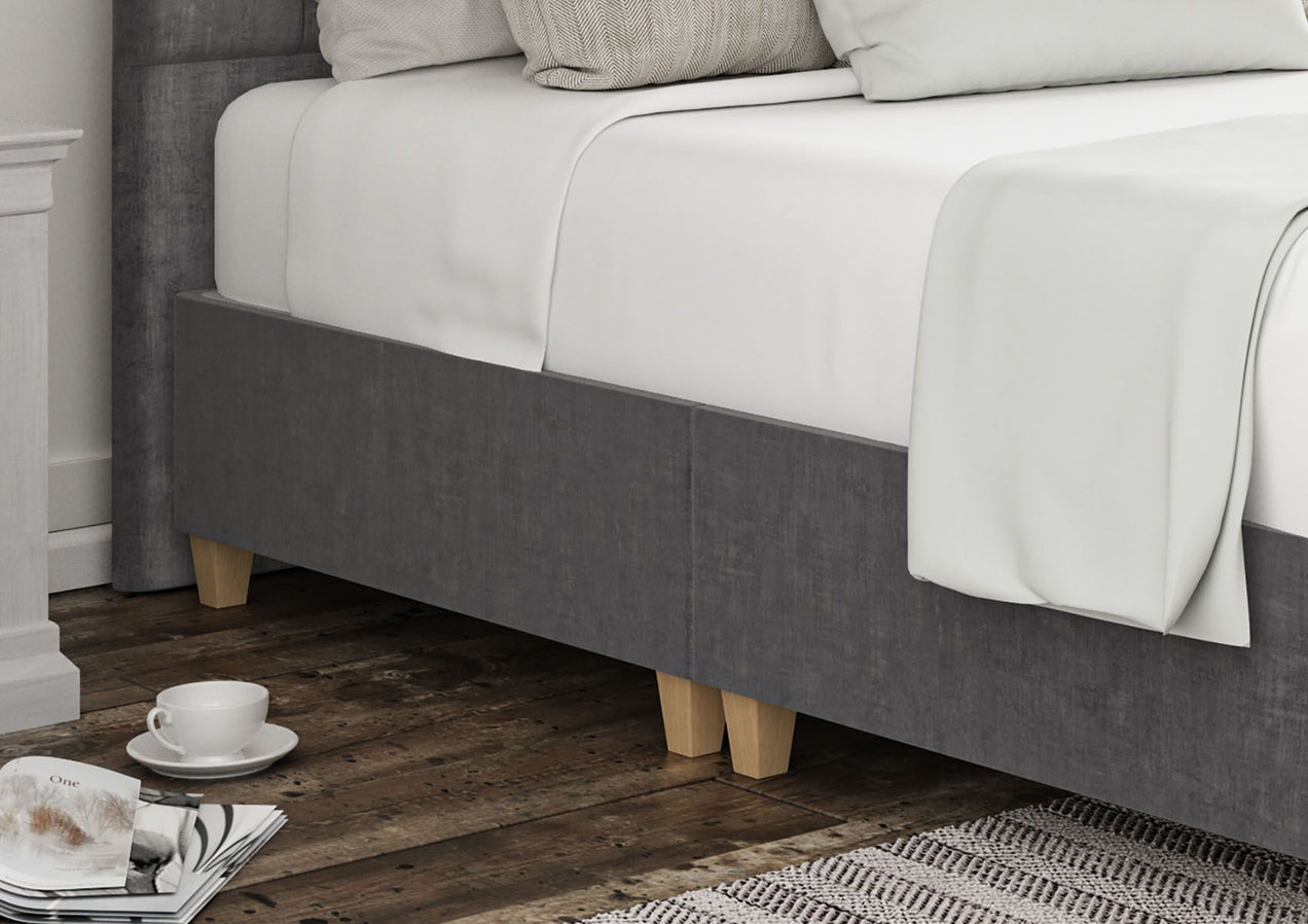 Chesterfield Upholstered Headboard & Shallow Base on Legs – Time4Sleep