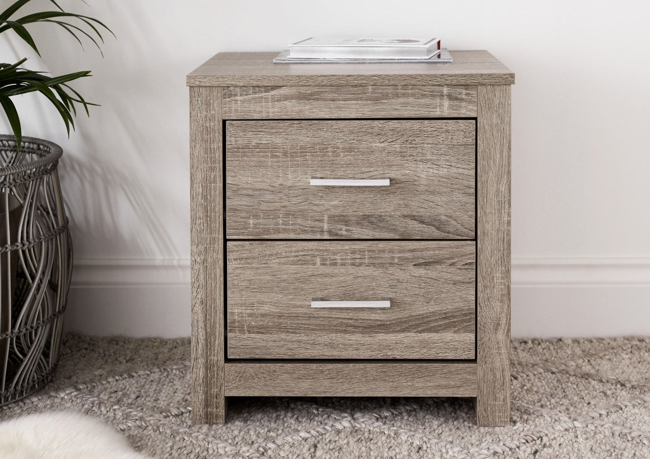 Essentials 2 Drawer Rustic Oak Bedside – Time4Sleep