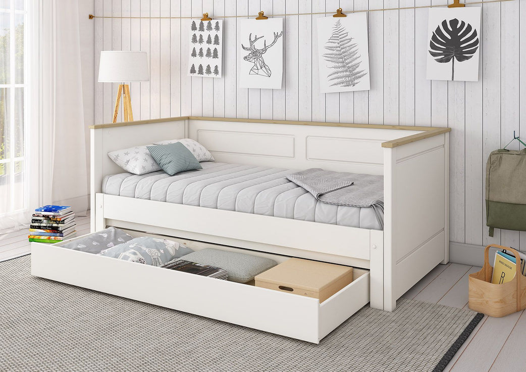 Heritage White Day Bed With Drawer & Guest Bed – Time4Sleep