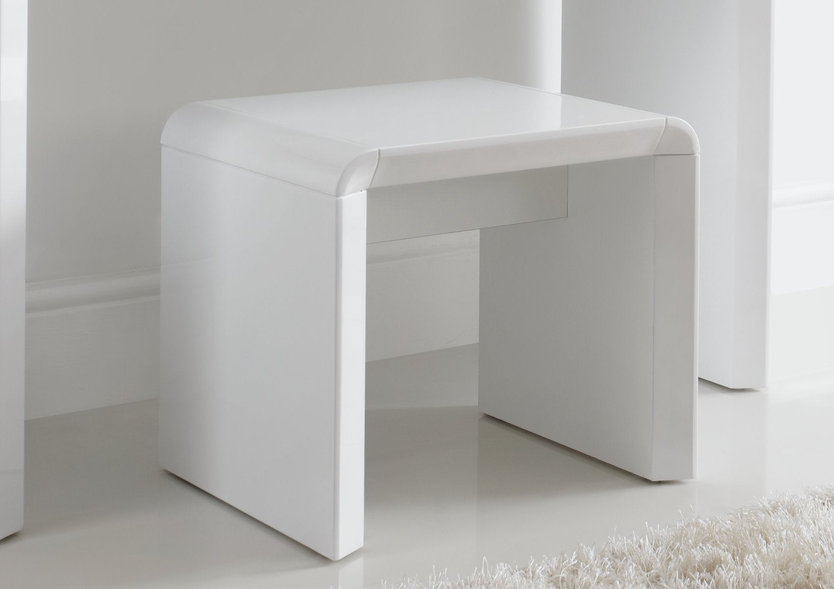 Ice High Gloss Stool - White – Time4Sleep