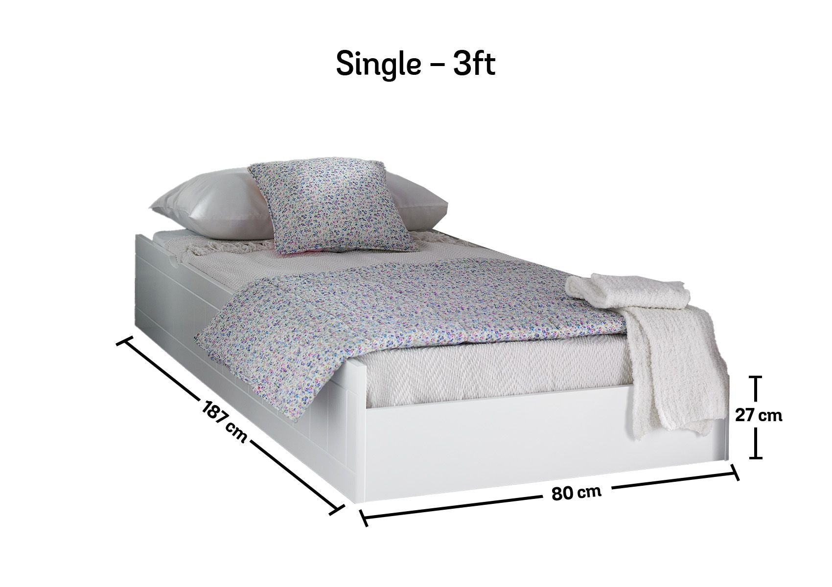 Liv & Lou White Compact Single Guest Sleepover UnderBed – Time4Sleep