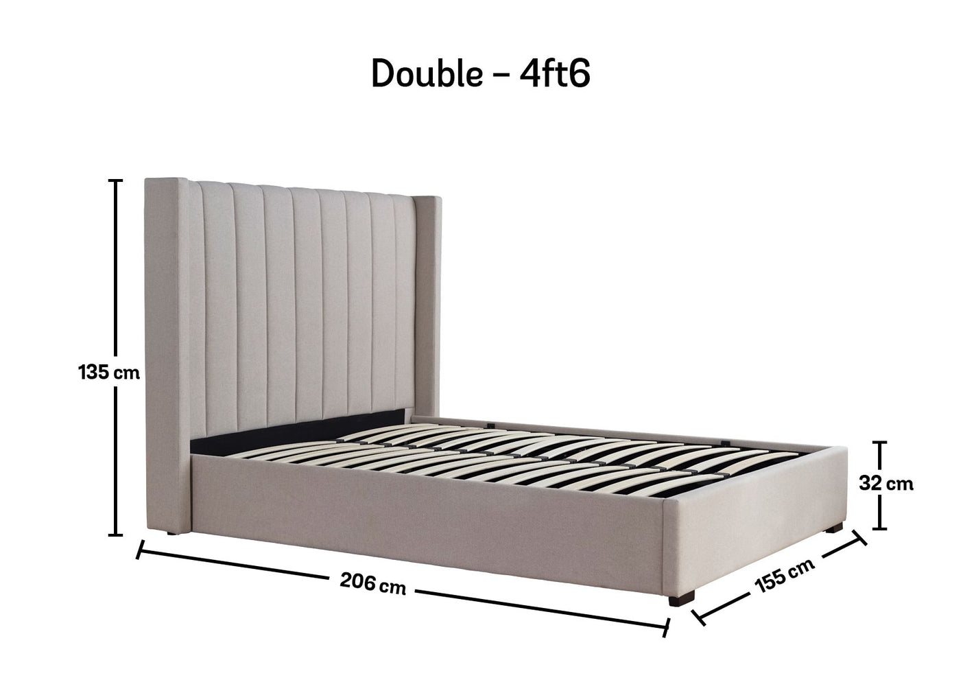 Maya Winged Ottoman Natural - Bed Frame Only – Time4Sleep