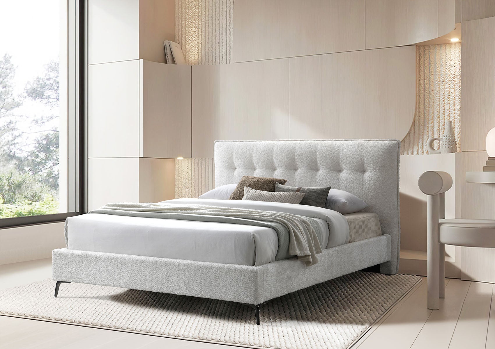 Modena Cream Upholstered Bed Frame – Time4Sleep