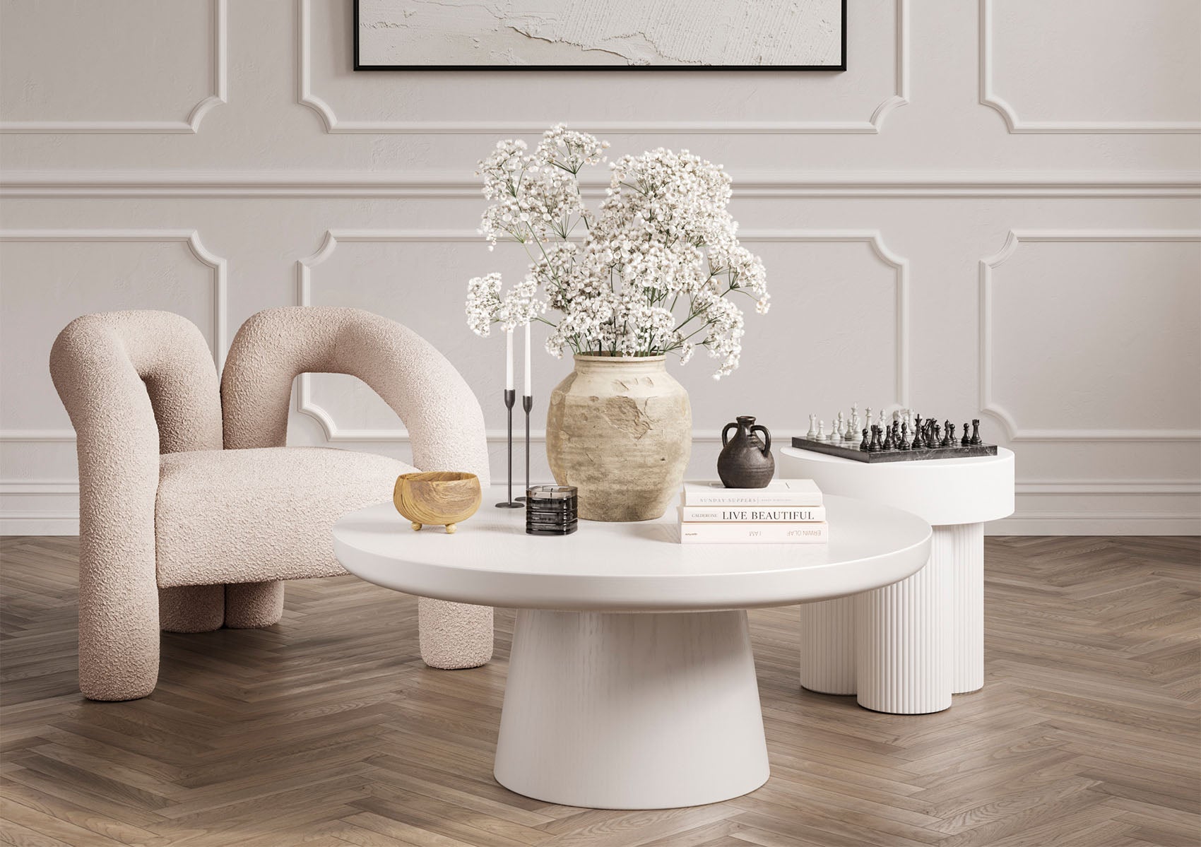 Montrose Buff Boucle Upholstered Accent Chair – Time4Sleep