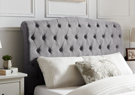 Lilly Upholstered Light Grey Bed Frame Only – Time4Sleep