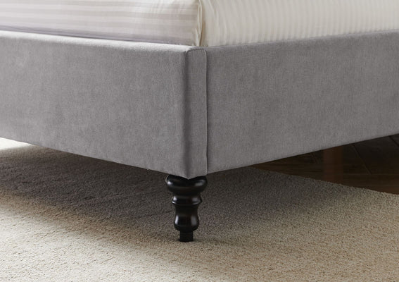 Lilly Upholstered Light Grey Bed Frame Only – Time4Sleep