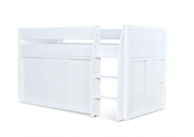 Maxi Mid Sleeper White Wooden Bed Frame – Time4Sleep