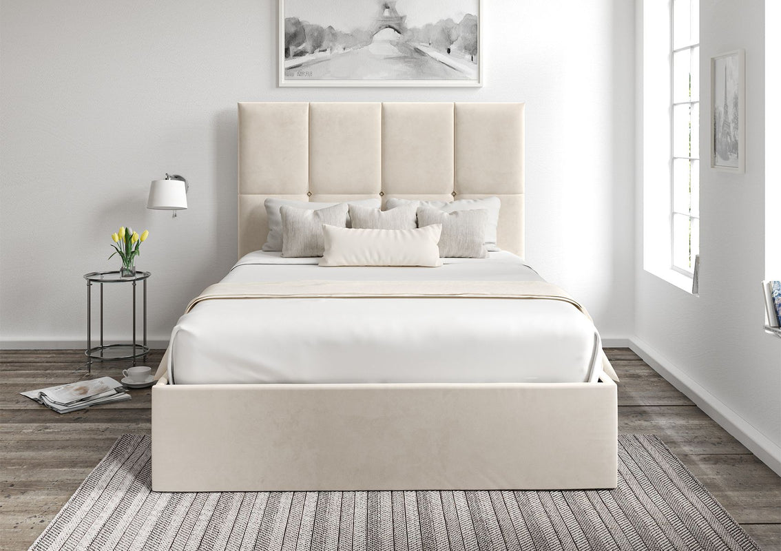 Turin Hugo Ivory Upholstered Ottoman Bed Frame Only – Time4Sleep