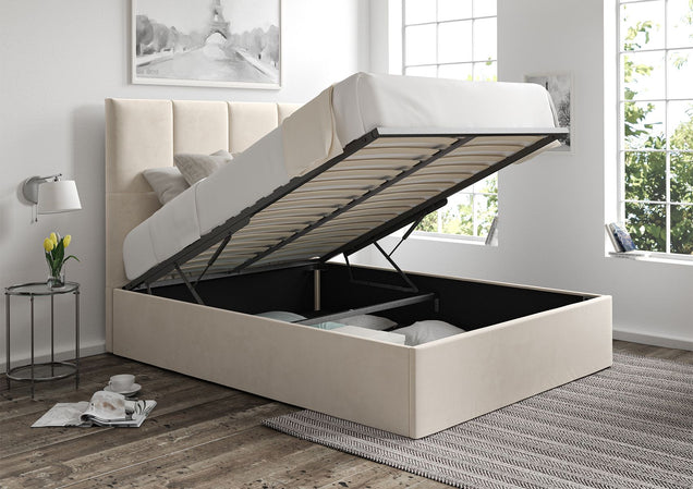 Turin Hugo Ivory Upholstered Ottoman Bed Frame Only – Time4Sleep