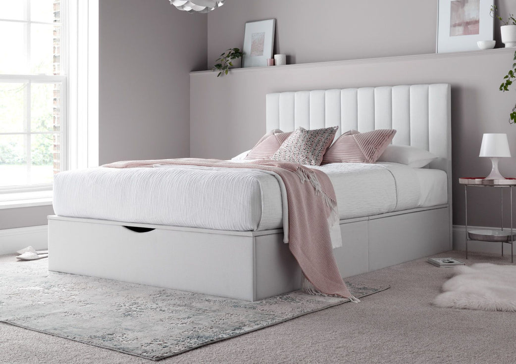 Onelife Off White Upholstered Ottoman Bed Frame – Time4Sleep